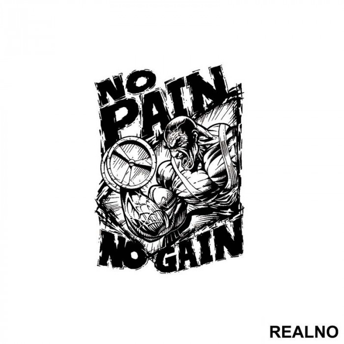 NO PAIN NO GAIN WITH MAN - TRENING - NALEPNICA