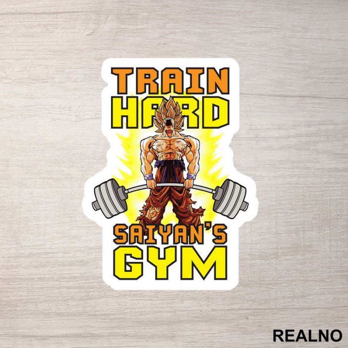 TRAIN HARD SAIYAN'S GYM - TRENING - NALEPNICA