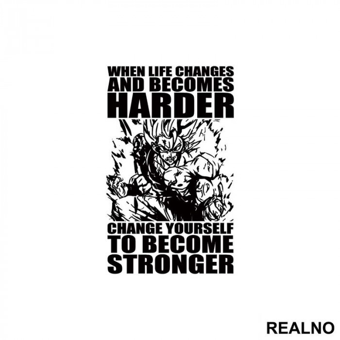 WHEN LIFE BECOMES HARDER, CHANGE YOURSELF TO BECOME STRONGER - TRENING - NALEPNICA