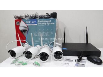 Bezicni video nadzor 4 kamere 5MP+NVR Bezicni WIFI IP SET