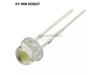 Led diode 50 komada 5 mm Straw Hat 0.75 W WHITE Siroki strob