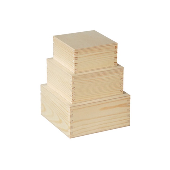 Set drvenih kutija za dekoraciju - 3 dela