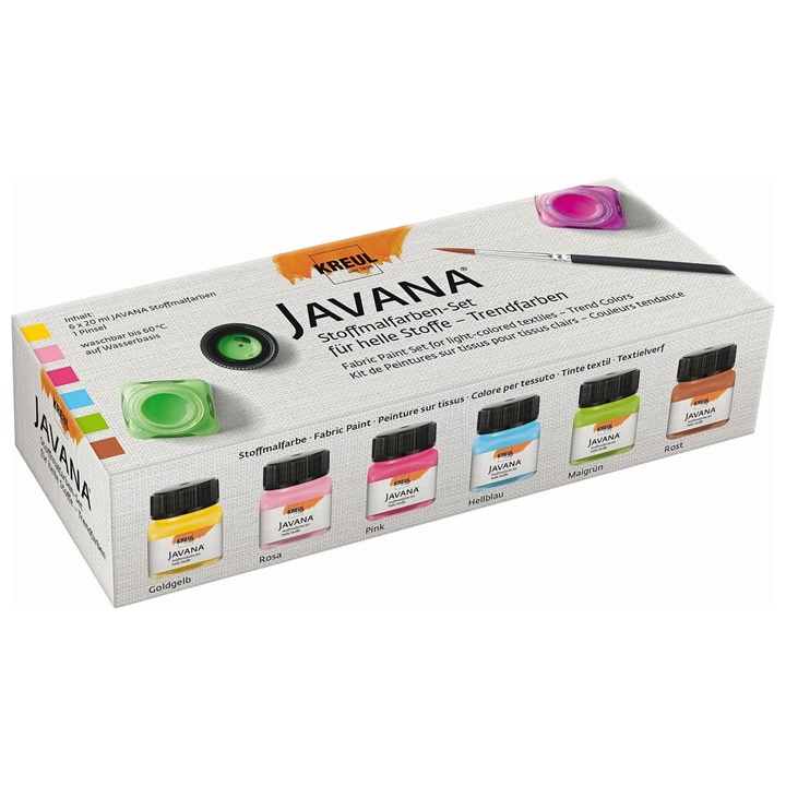 Set boja za svetli tekstil JAVANA Basic Colors 6x20 ml