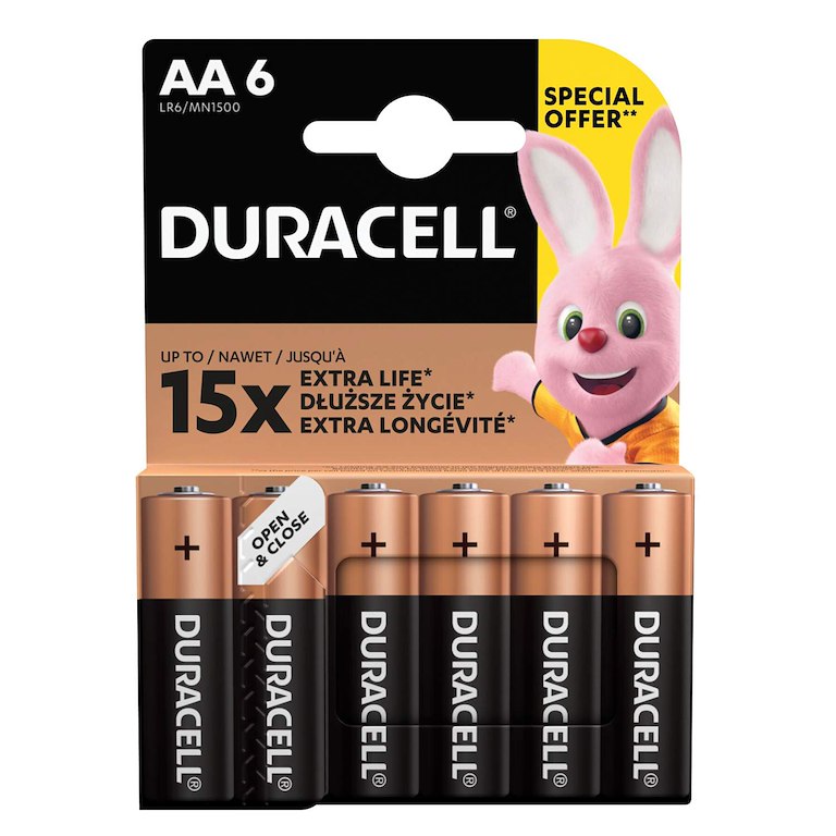 Duracell baterija duracell basic aa 6 kom