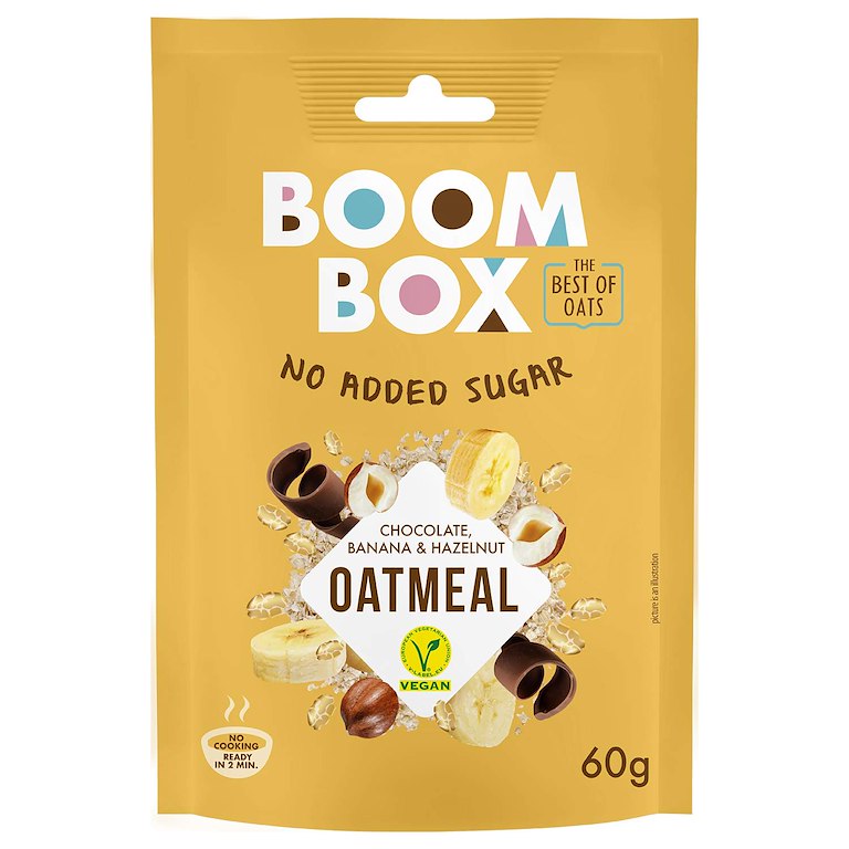 Boom box kaša ovsena čokolada banana lešnik 60g boom box