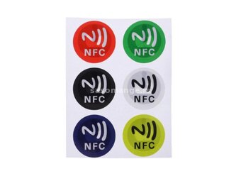 NFC nalepnice vodootporne u boji 6 komada NTAG 213 13,56 Mhz