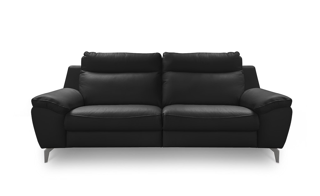 Perle trosed sa dva električna relax mehanizma koža crna 216x96x95 CM