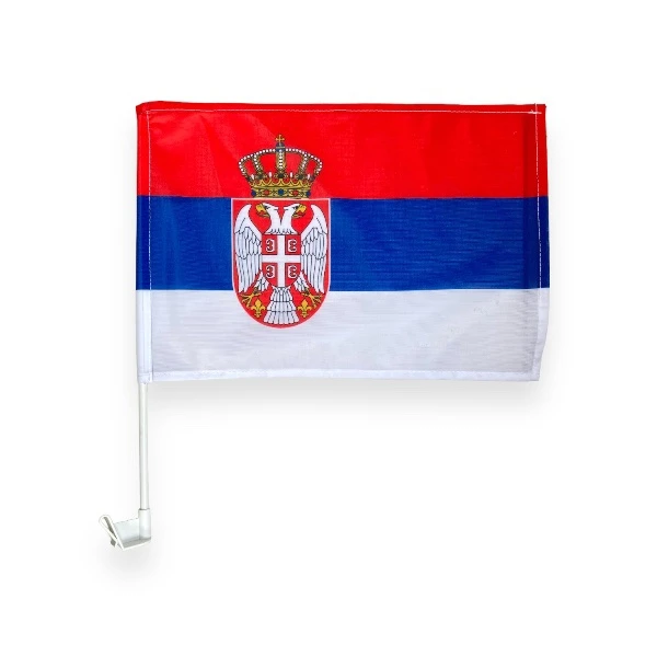 Zastava Srbije Za Auto Sa Nosačem - 40x25cm