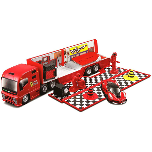 Burago Ferrari Racing Hauler kamion set BU31202