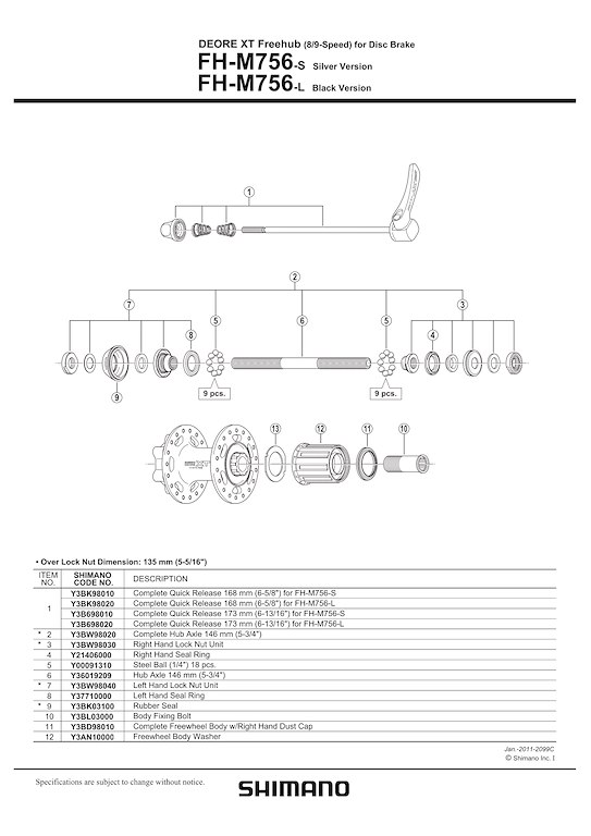 KUGLICE SHIMANO 1/4″, 18PCS