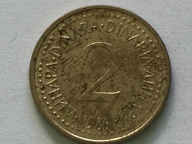 2 DINARA 1986 SFRJ