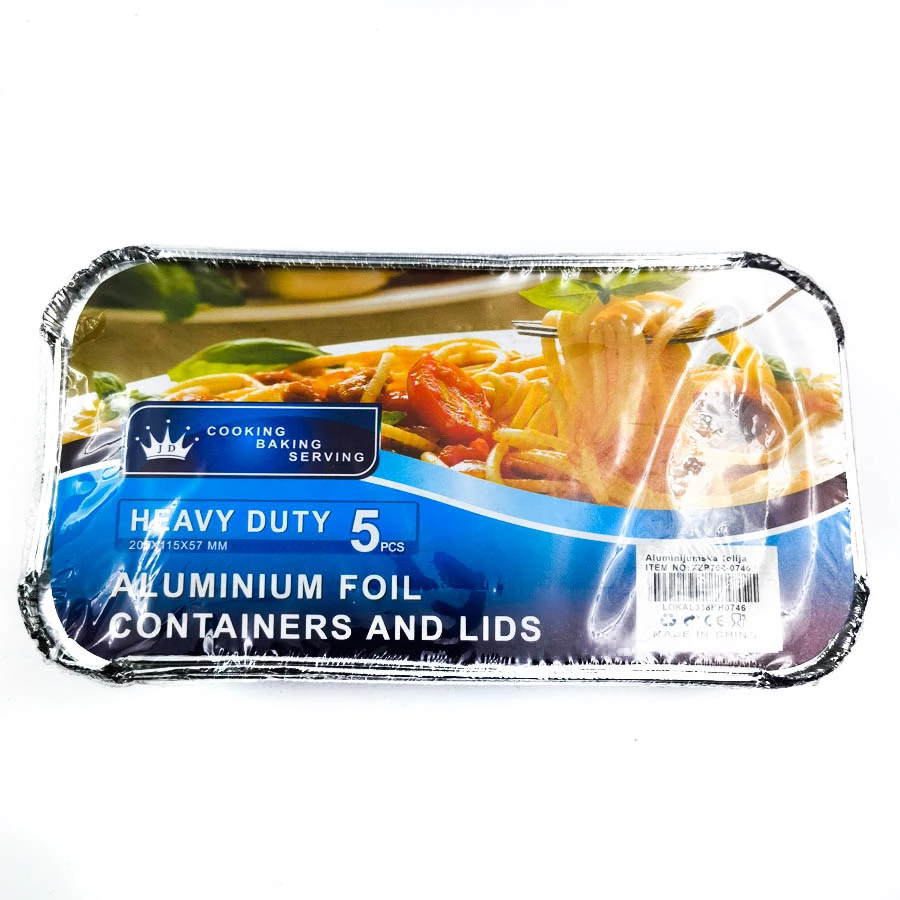 Aluminijumska ambalaža pravougaona sa poklopcem 5/1