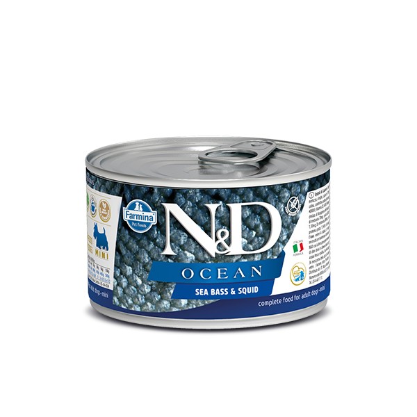 N&D Can Dog Ocean Mini Sea Bass & Squid 140 g (Pozvati za cenu)