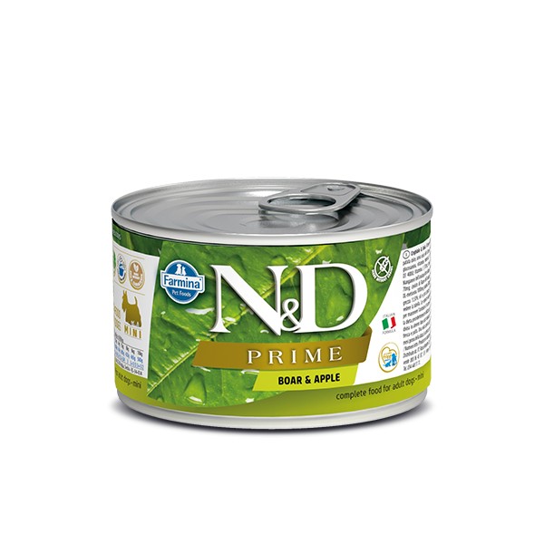 N&D Can Dog Prime Mini Boar & Apple 140 g (Pozvati za cenu)