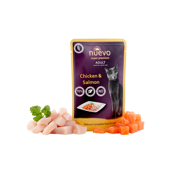 NUEVO Cat Sauce Chicken & Salmon 85 g (Pozvati za cenu)