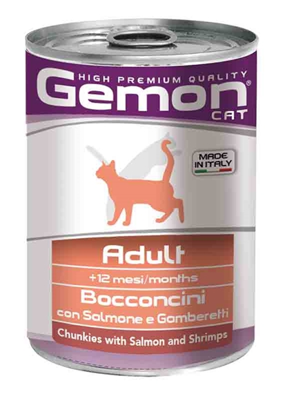 Gemon Cat Adult komadići losos&škampi u konzervi 415g