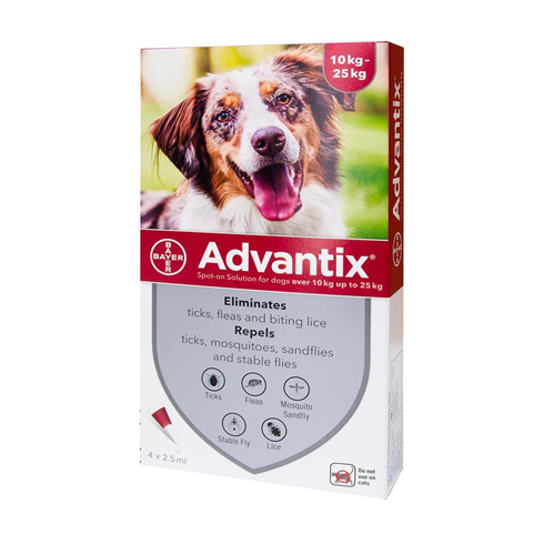 ADVANTIX® SPOT ON ZA PSE 10-25KG (IMIDAKLOPRID, PERMETRIN) PIPETA 1X2.5ML