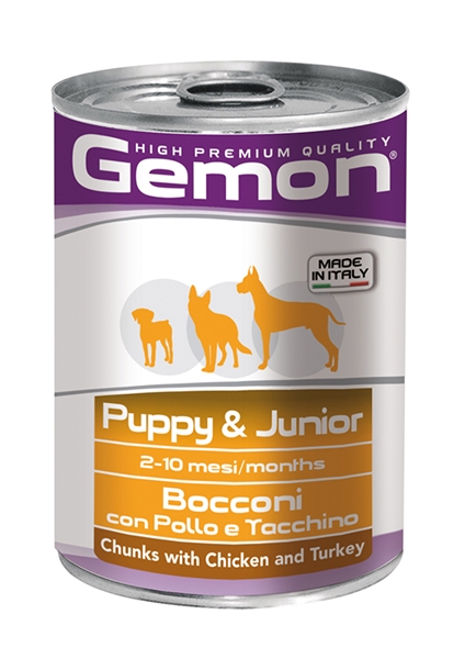 GEMON DOG PUPPY&JUNIOR KOMADIĆI PILETINA&ĆURETINA U KONZERVI 415G