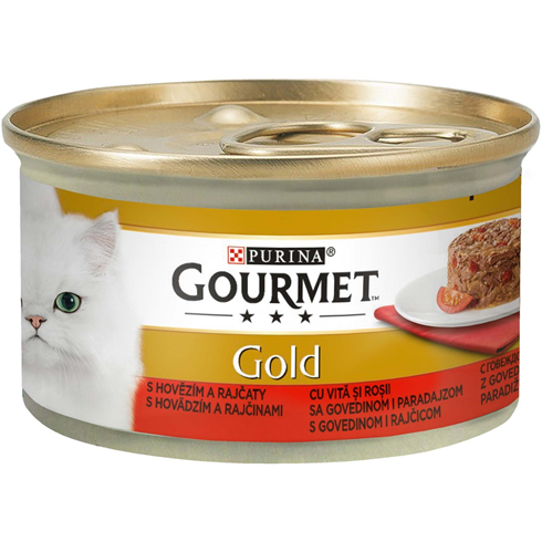 GOURMET GOLD Konzerva za mačke Govedina¶dajz komadići u sosu 85g
