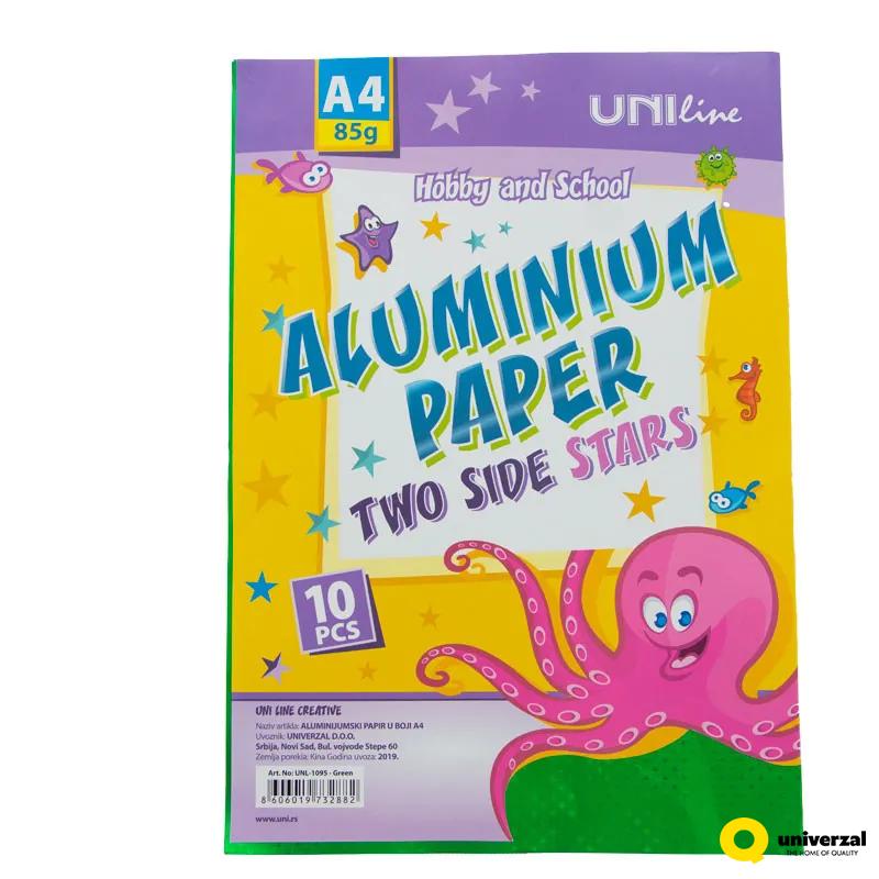 DEKORATIVNI PAPIR ALUMINIJUMSKI 10/1 ZELENI UNL-1095