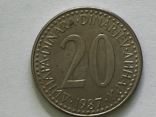 20 DINARA 1987 SFRJ