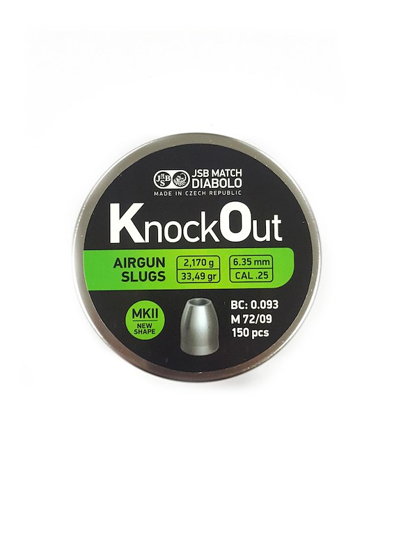 JSB KnockOut Slugs MKII 6.35(.25) 2,170g 1/150