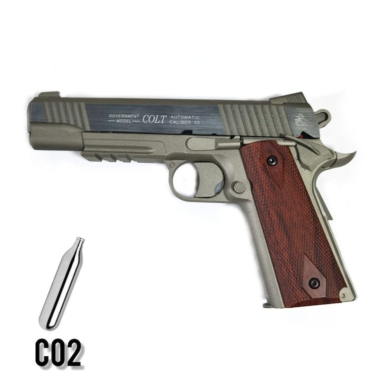 CO2 Colt 1911 Rail Gun Silver KWC/Cyb