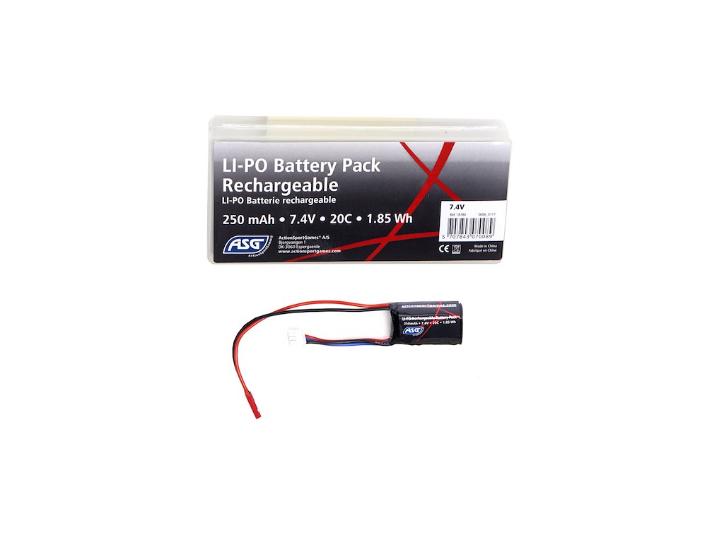 Li-Po baterija 7.4v 250mAh ASG JST Discharge plug