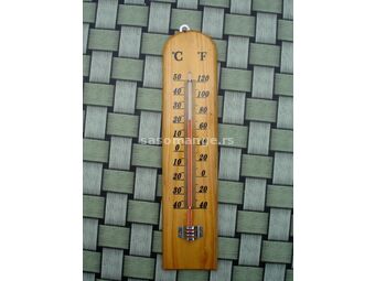 Stariji drveni zidni termometar