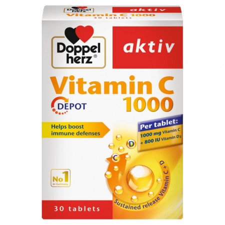 DOPPELHERZ AKTIV VITAMIN C 1000MG SA VITAMINOM D 30 TABLETA