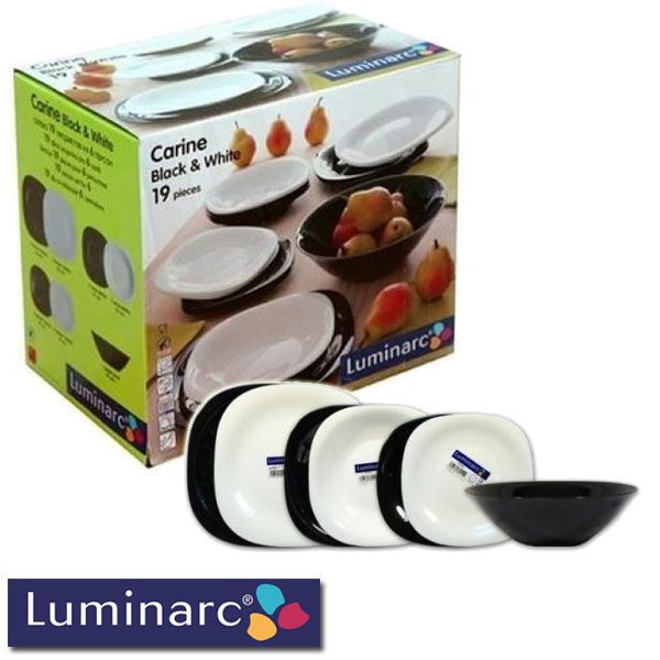 TANJIRI ARKOPAL N-1419 - CRNO-BELI SET - LUMINARC