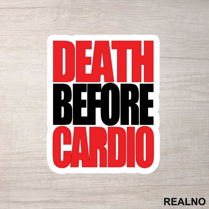 DEATH BEFORE CARDIO - TRENING - NALEPNICA