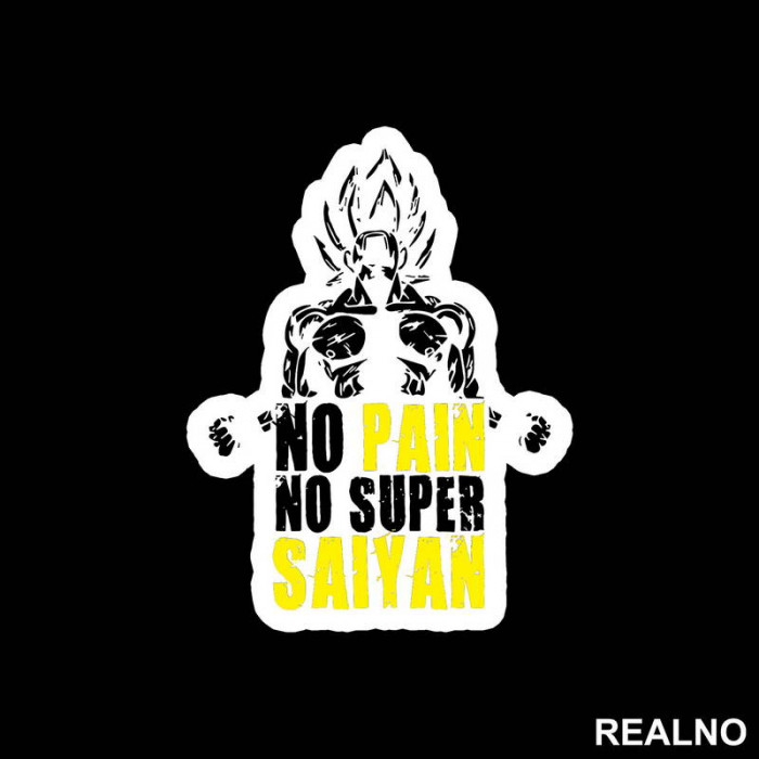 NO PAIN - NO SUPER SAIYAN - GOKU - DRAGON BALL - NALEPNICA