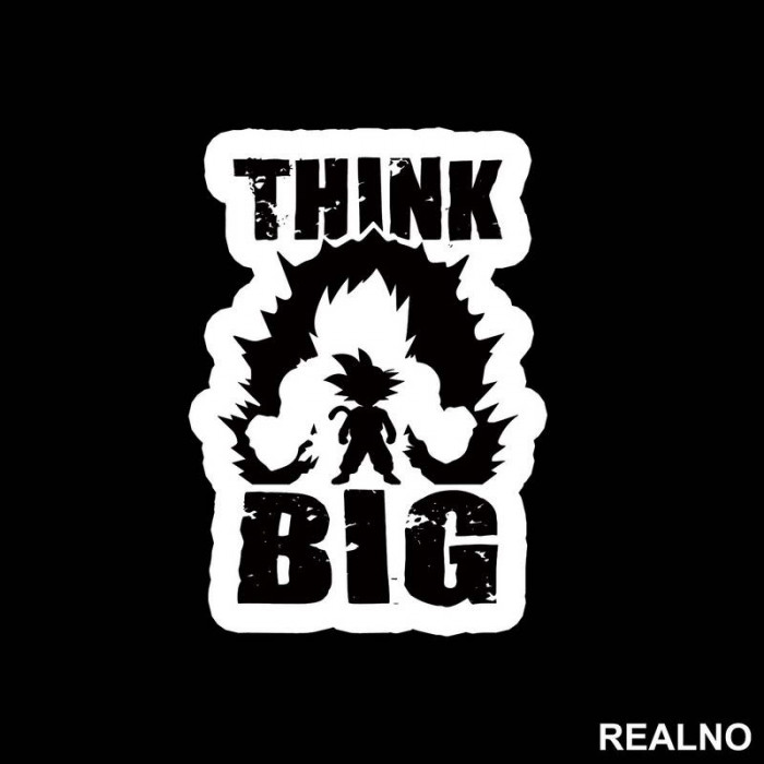 THINK BIG - GOKU - TRENING - NALEPNICA