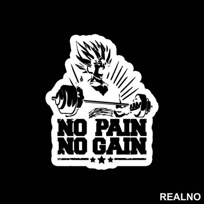 NO PAIN - NO GAIN - GOKU - DRAGON BALL - NALEPNICA