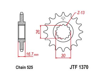 Lančanik prednji JT JTF1370-16-50-29017 (525)16 zuba