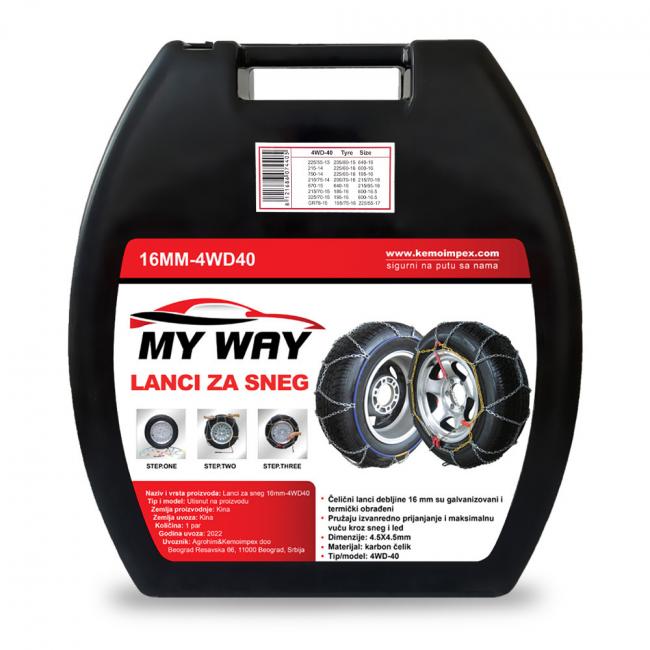 MY WAY - Oprema
MY WAY LANCI ZA SNEG 4WD40 16mm