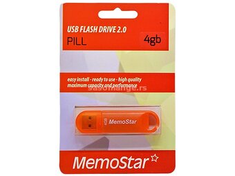 USB Flash memorija MemoStar 4GB PILL narandzasta