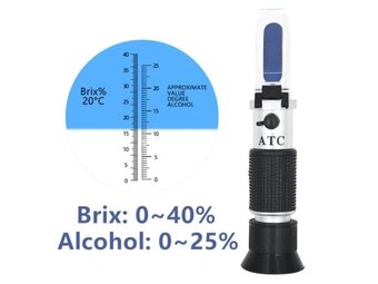Refraktometar za vino Brix 0-40% Specificna tezina 0-25%