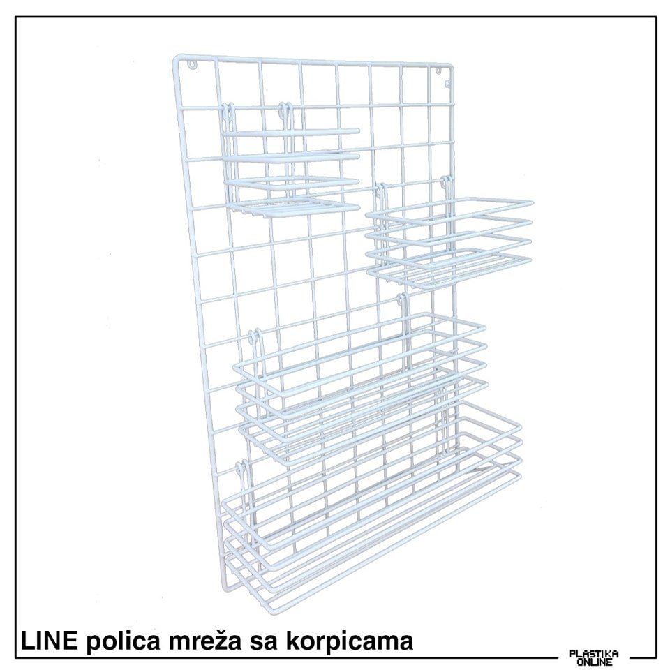 LINE metalna polica sa četiri korpe