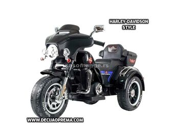 Harley Davidson Style Motor na akumulator za decu Crni
