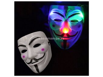Maska V For Vendetta Anonymous Led Za Noc Vestica, Halloween