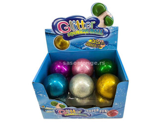 Squeezy glitter, gumena igračka, lopta, gliter, miks ( 894252 )