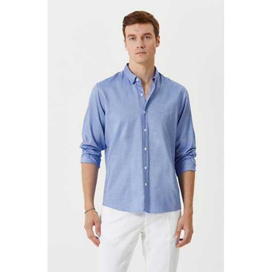 Comfort Fit Navy Blue Shirt