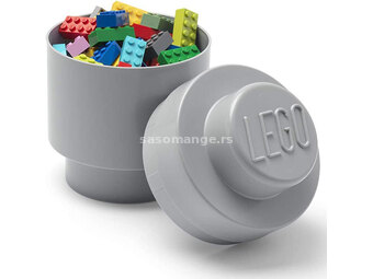 Okrugla kutija sa poklopcem LEGO 12x18x12cm siva 4030