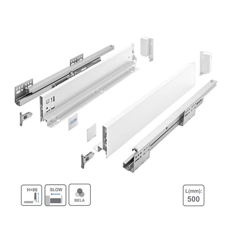 OKL F fioka AXIS PRO bela niska 500mm