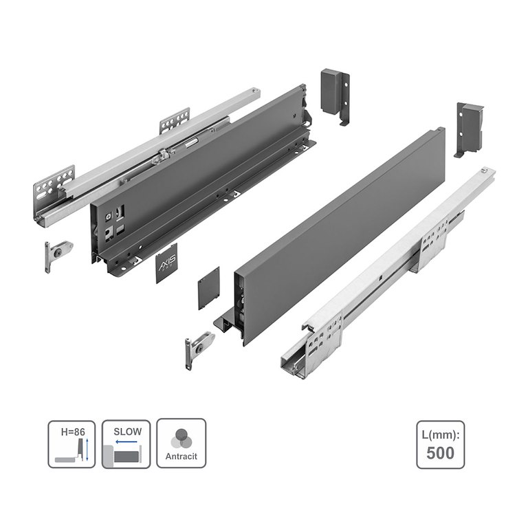 OKL F Fioka AXIS PRO Antrac. niska 500mm