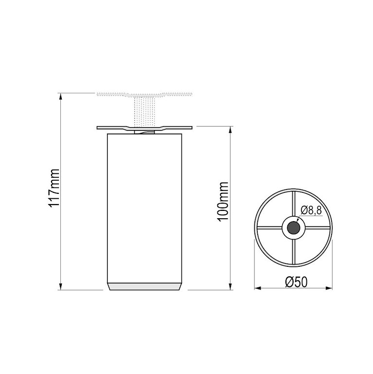 ON D Noga d=50 SF 10cm AL SM