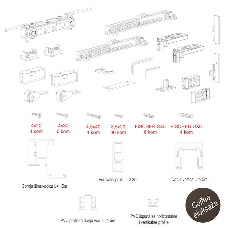 Magic 2 Frame kit 1.5x2.2m Coffee