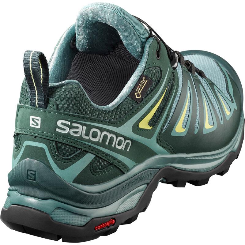 Salomon Patike Za Planinarenje Ženske X Ultra 3 Wide Gtx W Siva/Zeleno/Crna RS589WG